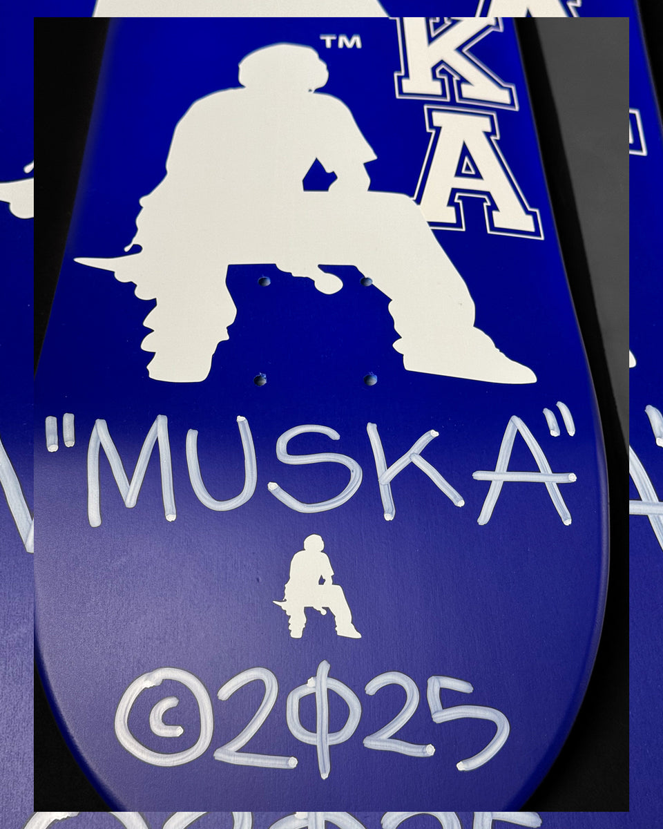 MUSKA™ - [ICON BLUE] - 8.25 - SIGNED* – MUSKA SKATEBOARDS